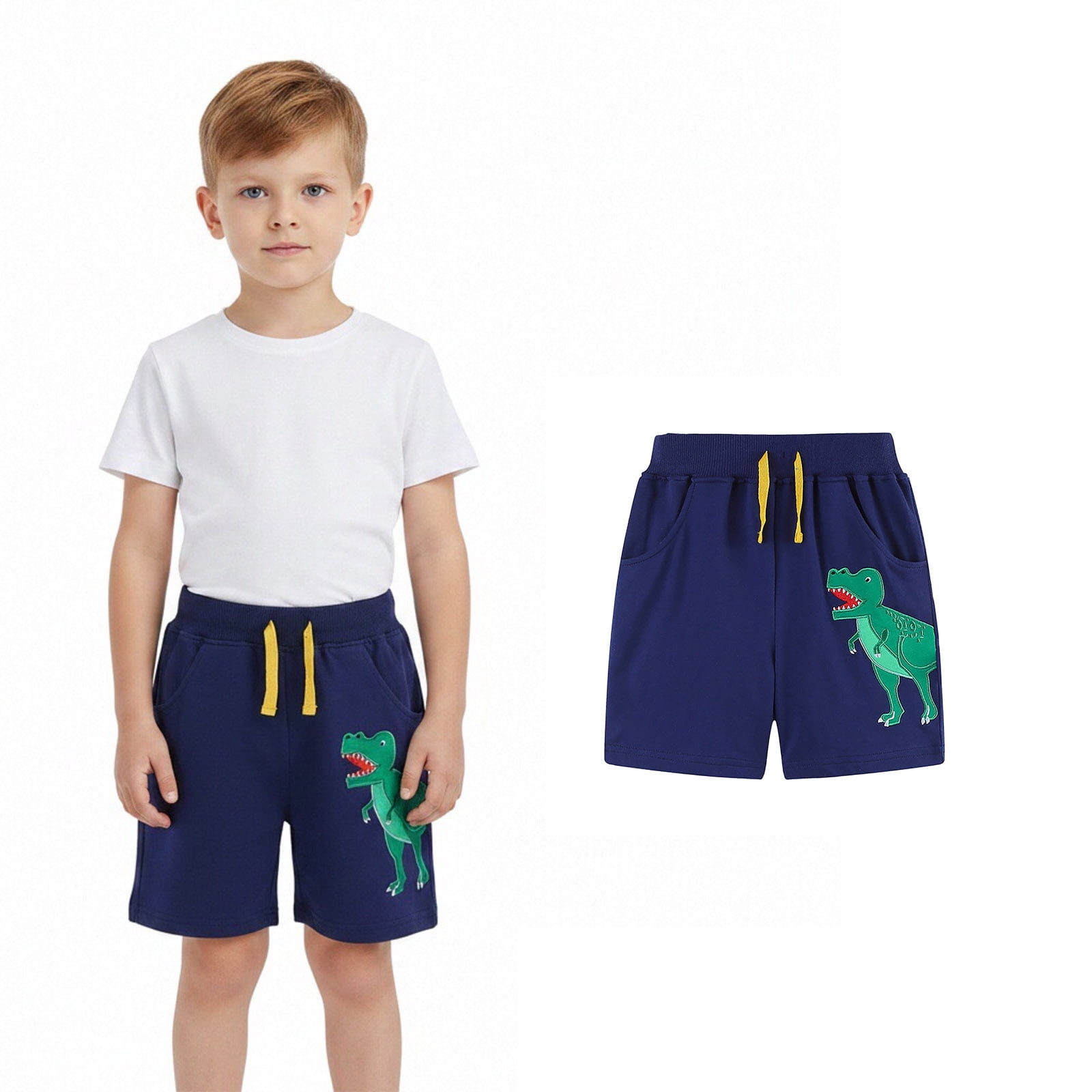 Boys Shorts Boys Elastic Waist Drawstring Shorts with Pockets Casual ...