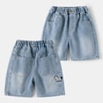 Boys Shorts Cartoon Embroidery Loose Denim Shorts for Kids Boys Girls ...