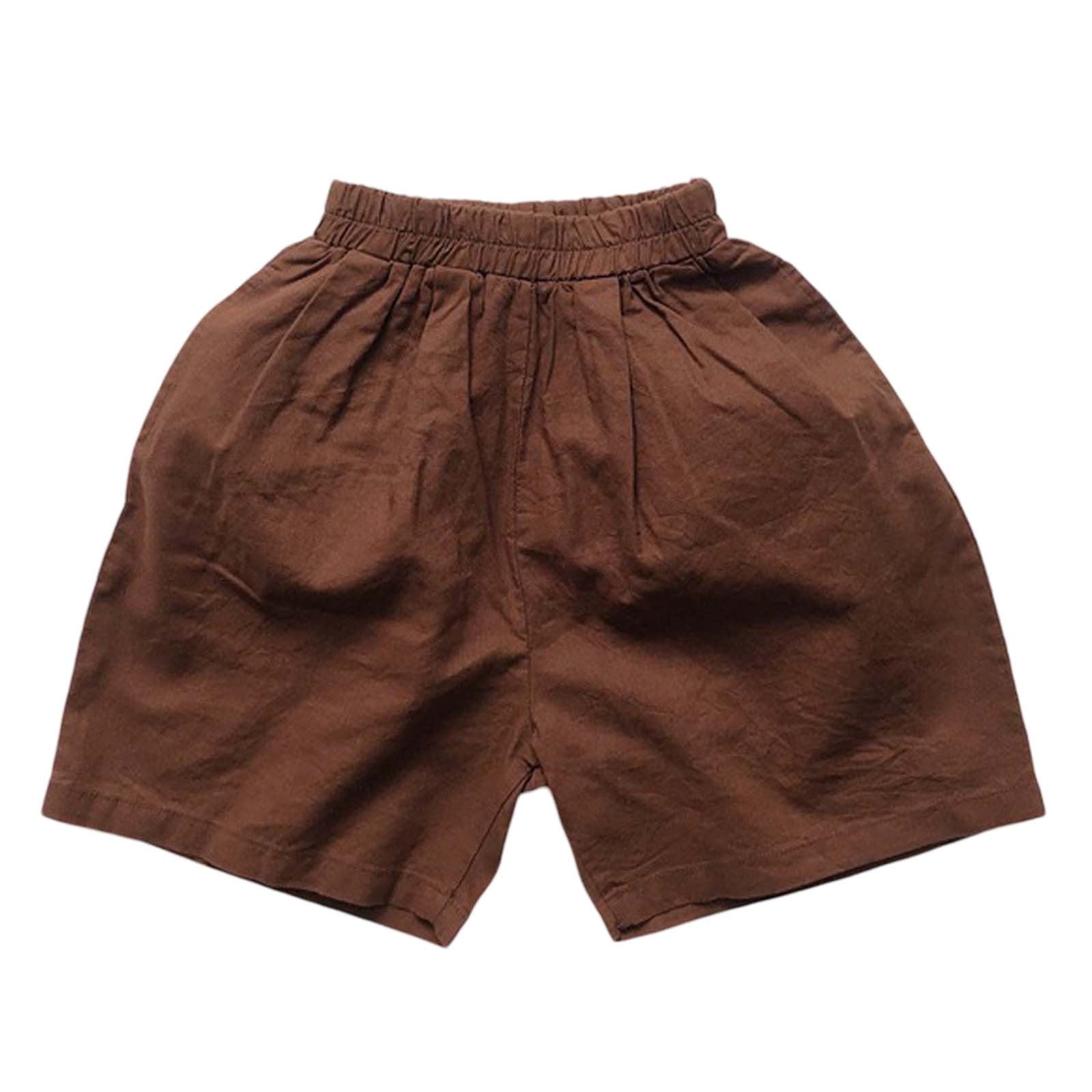 Boys' Shorts Coffee Elastic Waist Pull-On Boy Summer Outfit Soccer ...