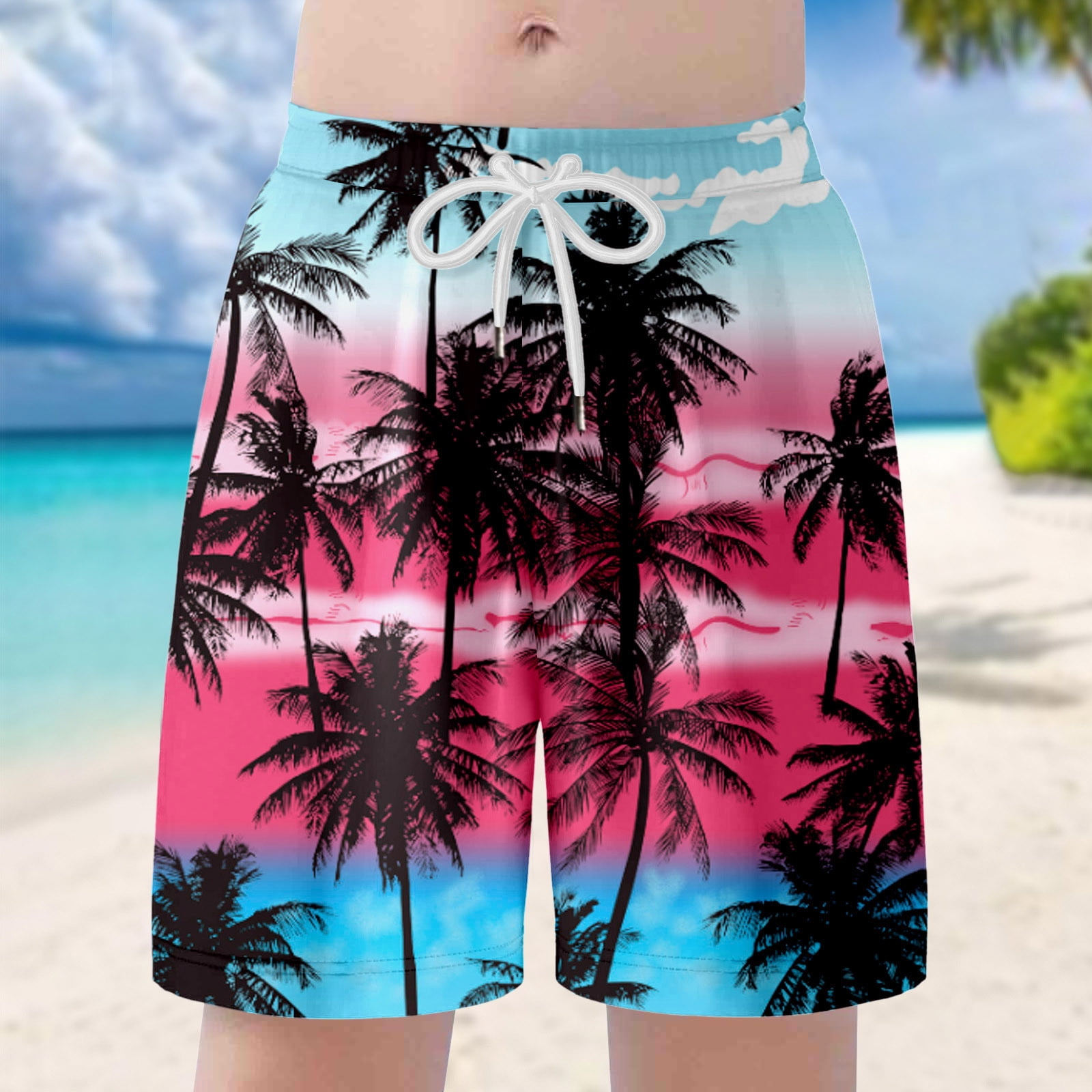 Boys Shorts Kids Casual Floral Print Shorts Summer Hawaii Beach Pants ...