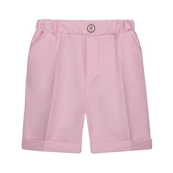 Boys Shorts Summer Roll Hem Solid Dress Shorts for Boys Dress Shorts ...