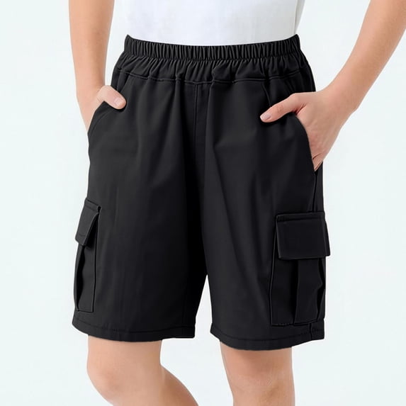 Boys Shorts for Daily Casual Wear Kids Solid Color Athletic Play Shorts ...