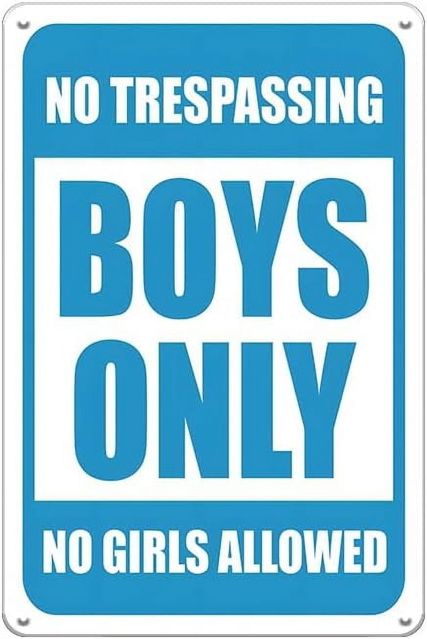 Boys Only Signs for Kids Room - Metal No Trespassing Signs for Teen ...