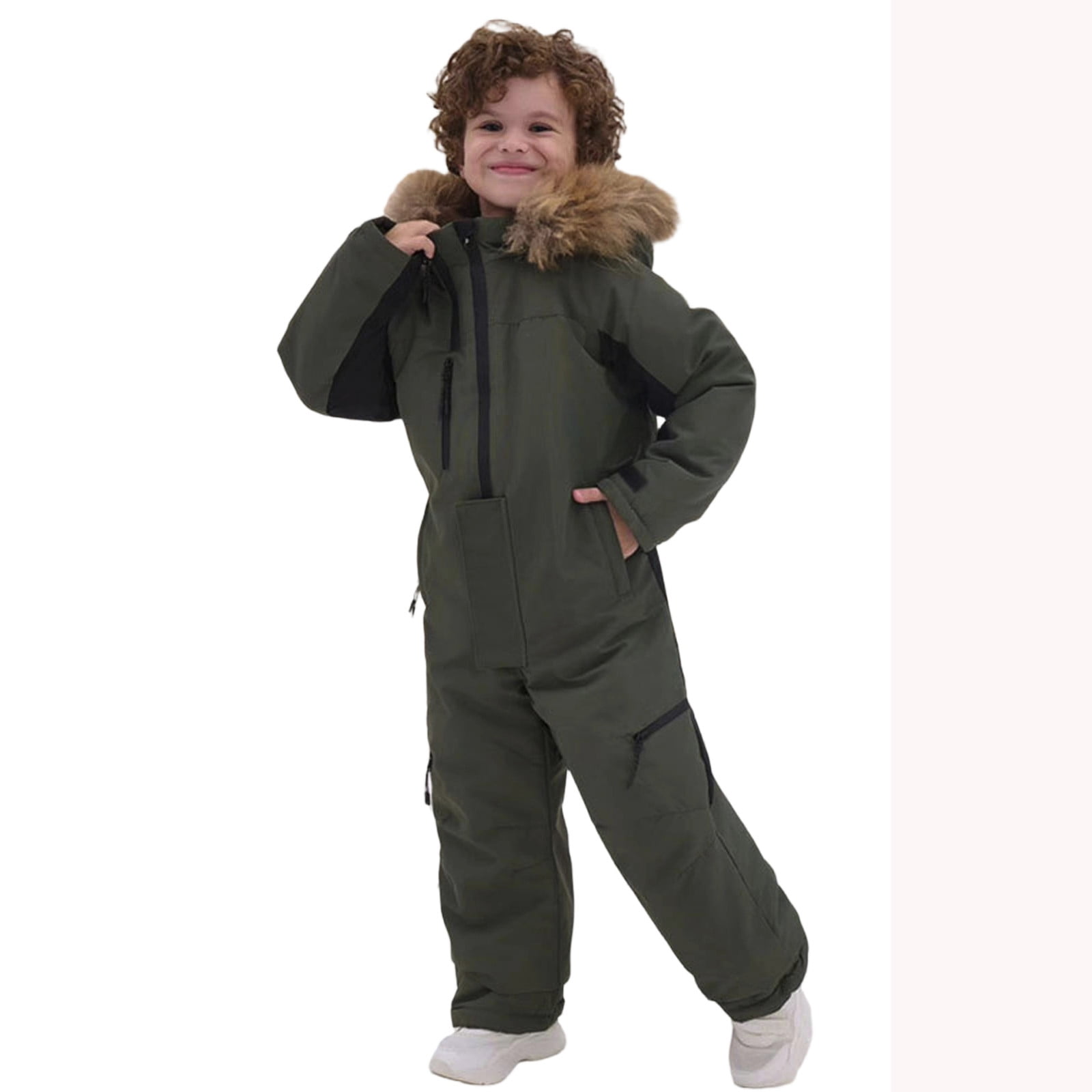 Boys Ski Winter Snowsuit Warm Windproof Insulated Romper Outdoor Ice ...