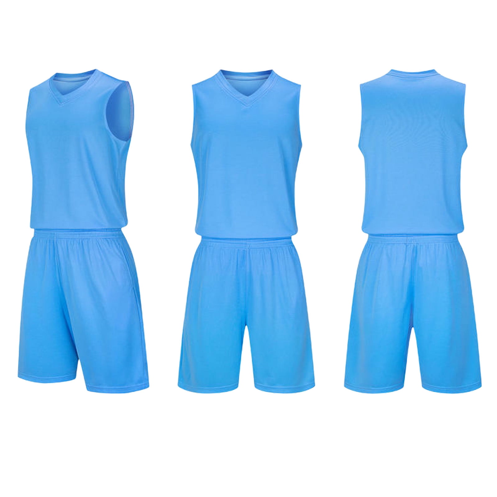 Boys Sky Blue Sports Set 2-Piece, Sleeveless Athletic Jersey & Elastic ...