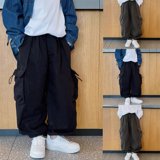 Boys Slacks Boys Casual High Waist Drawstring Cargo Pants Loose Fit ...
