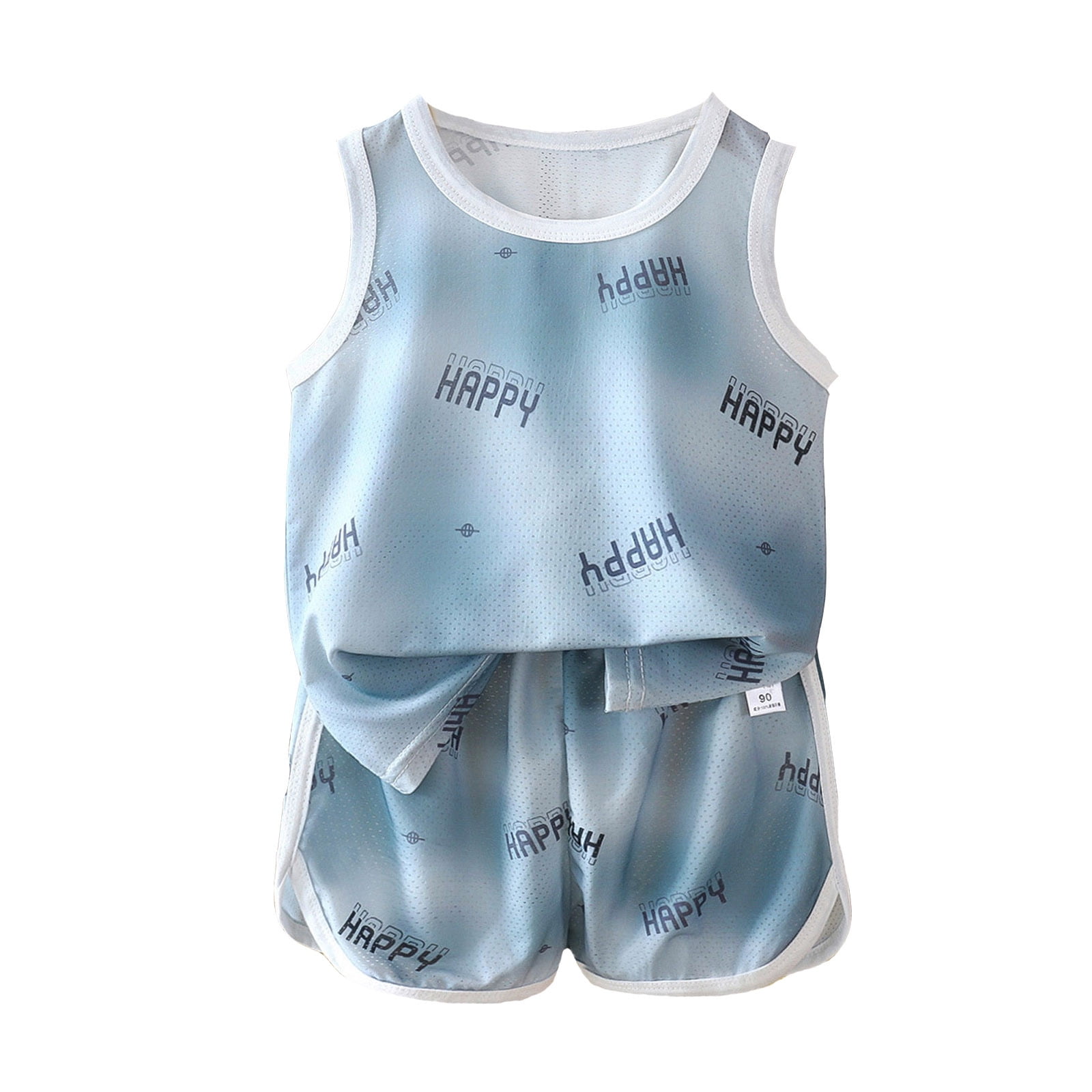 Boys Sleeveless Cartoon Prints Vest T Shirt Tops Shorts 2Pcs Set Summer ...