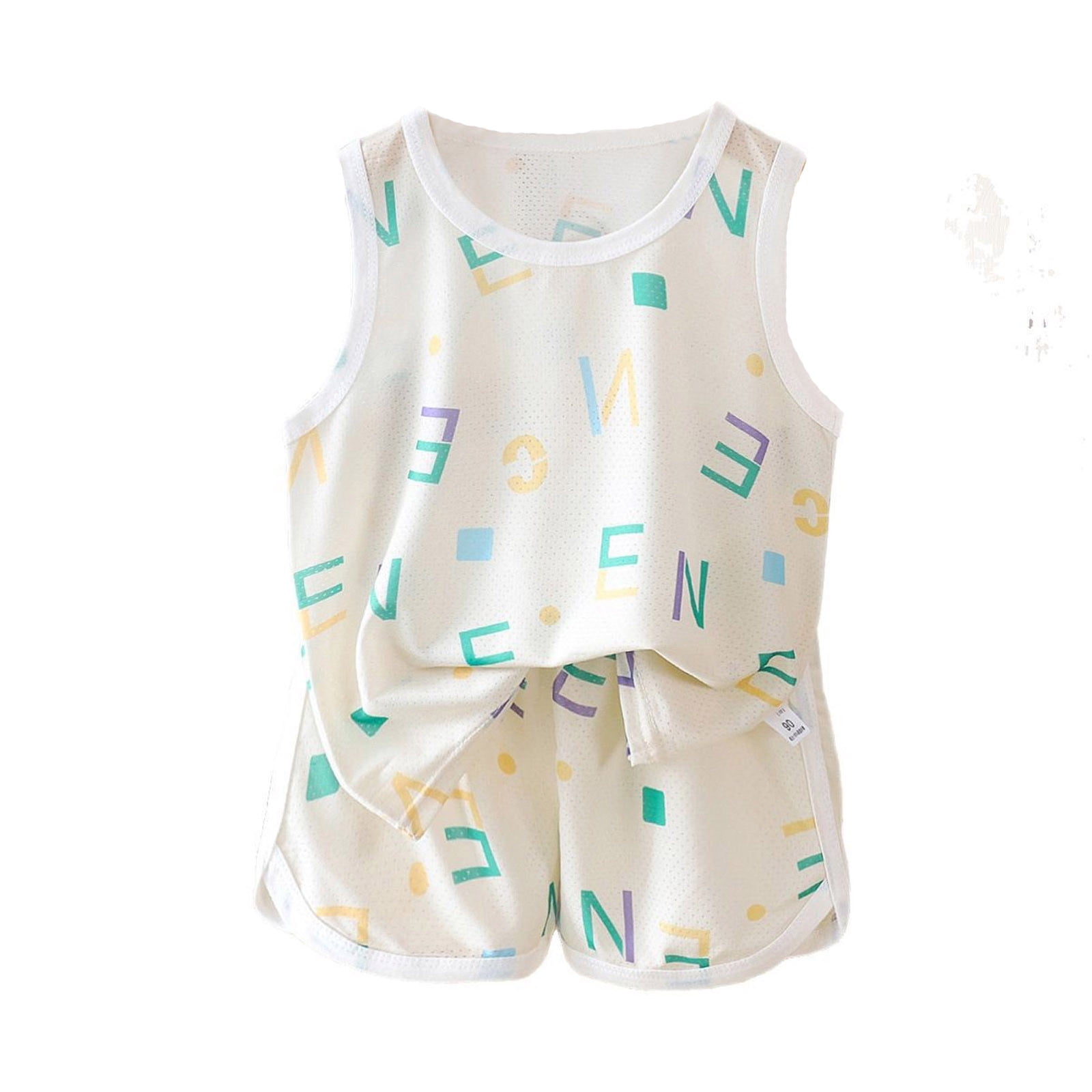 Boys Sleeveless Cartoon Prints Vest T Shirt Tops Shorts 2Pcs Set Summer Tracksuit Sleepwear ...