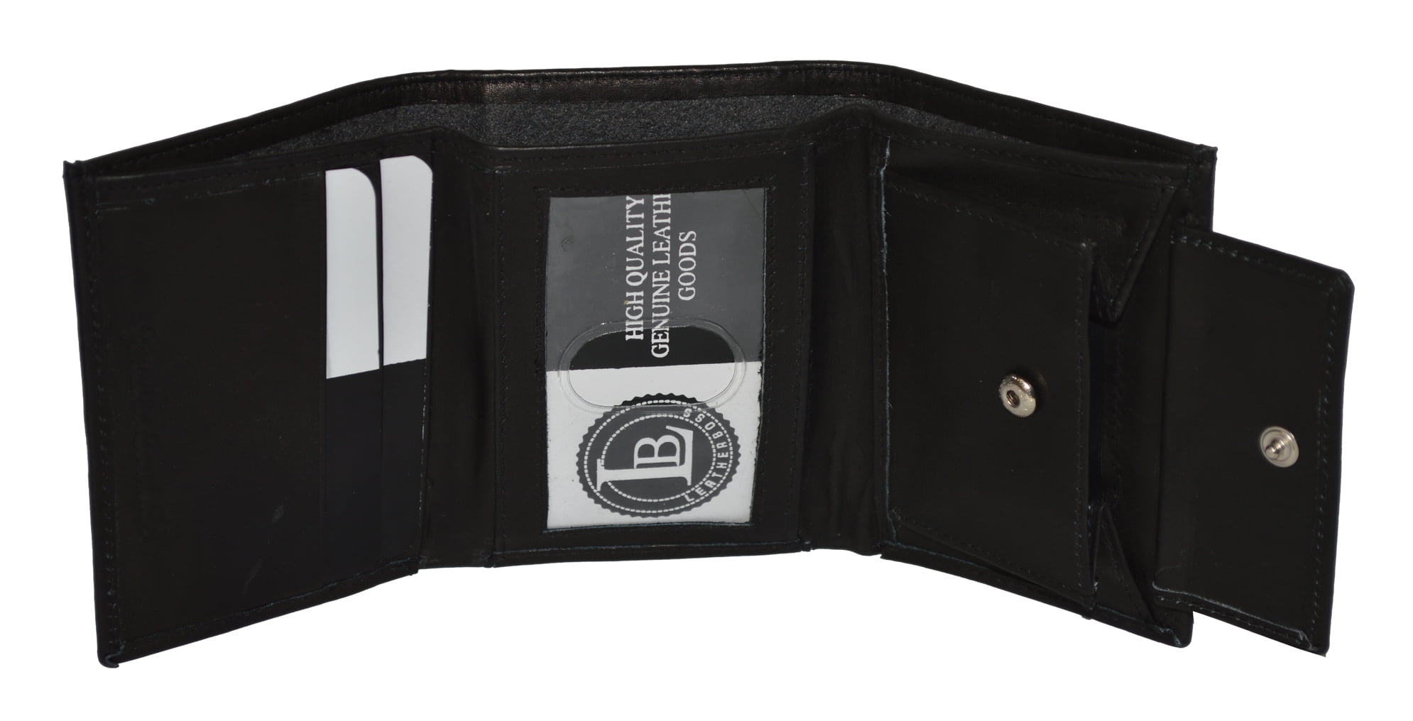 Boys Slim Compact Id and Coin Pocket Trifold Wallet Black - Walmart.com