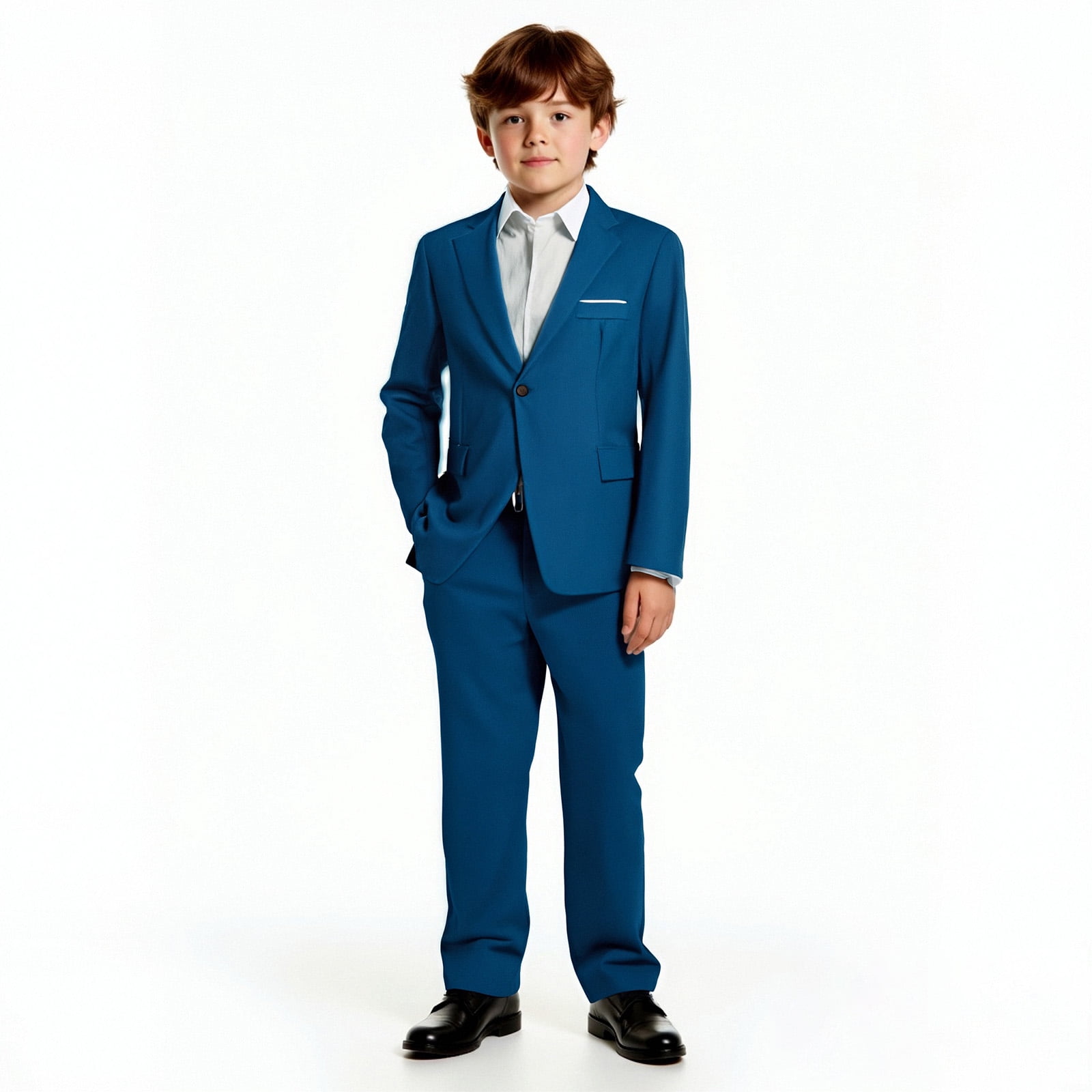 Boys Slim Size Classic Boys' 2-Piece Formal Suit Set Blue Suit for Boys ...