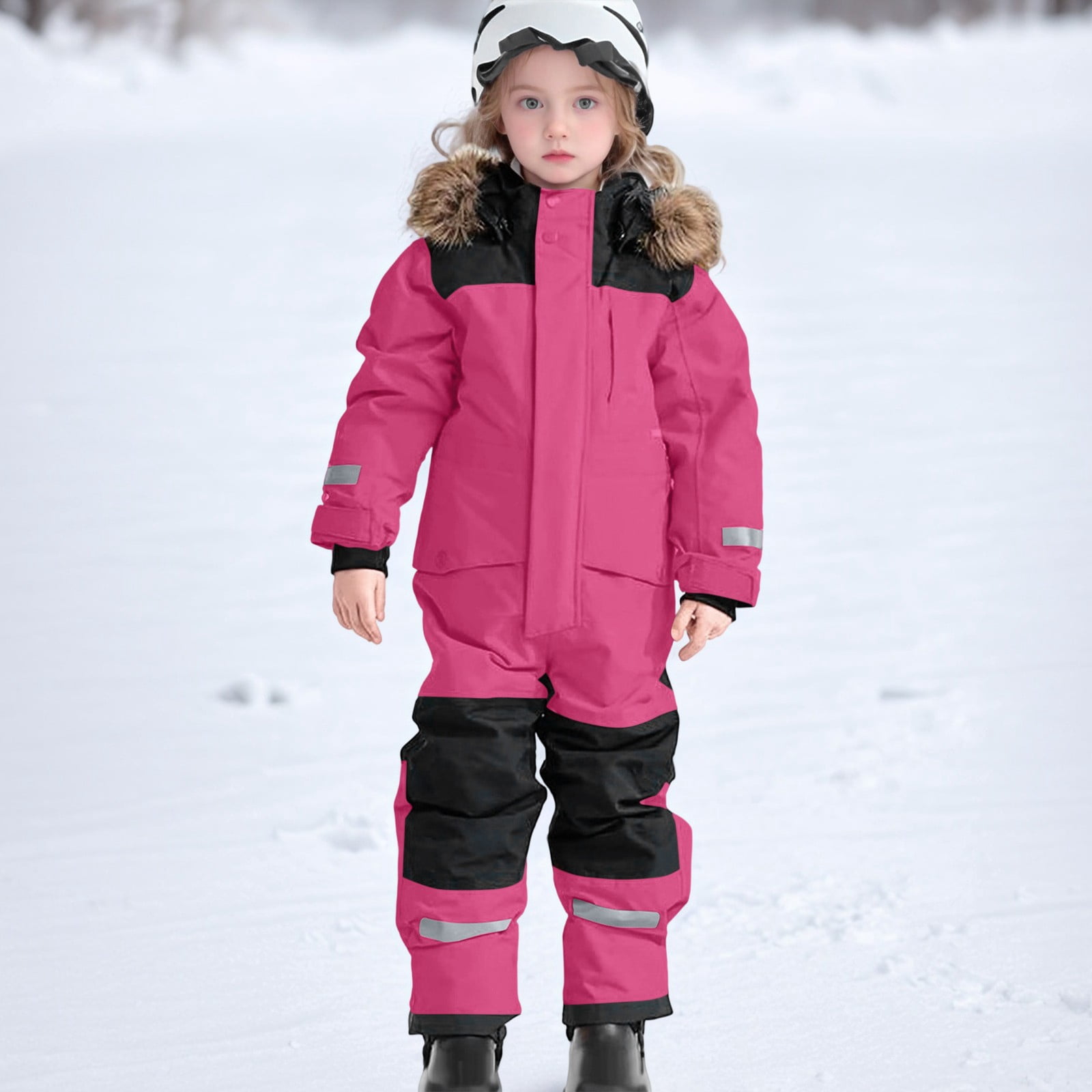 Boys Snowsuit 2T Girls Colorful One Piece Snowsuits Kids Hooded Fleece ...