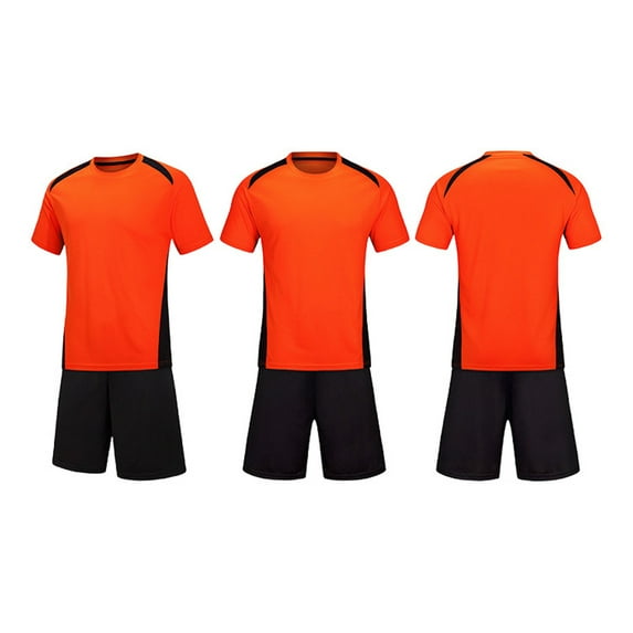 Boys Soccer Jerseys Crew Neck Short Sleeve Color Block T-Shirts Elastic ...