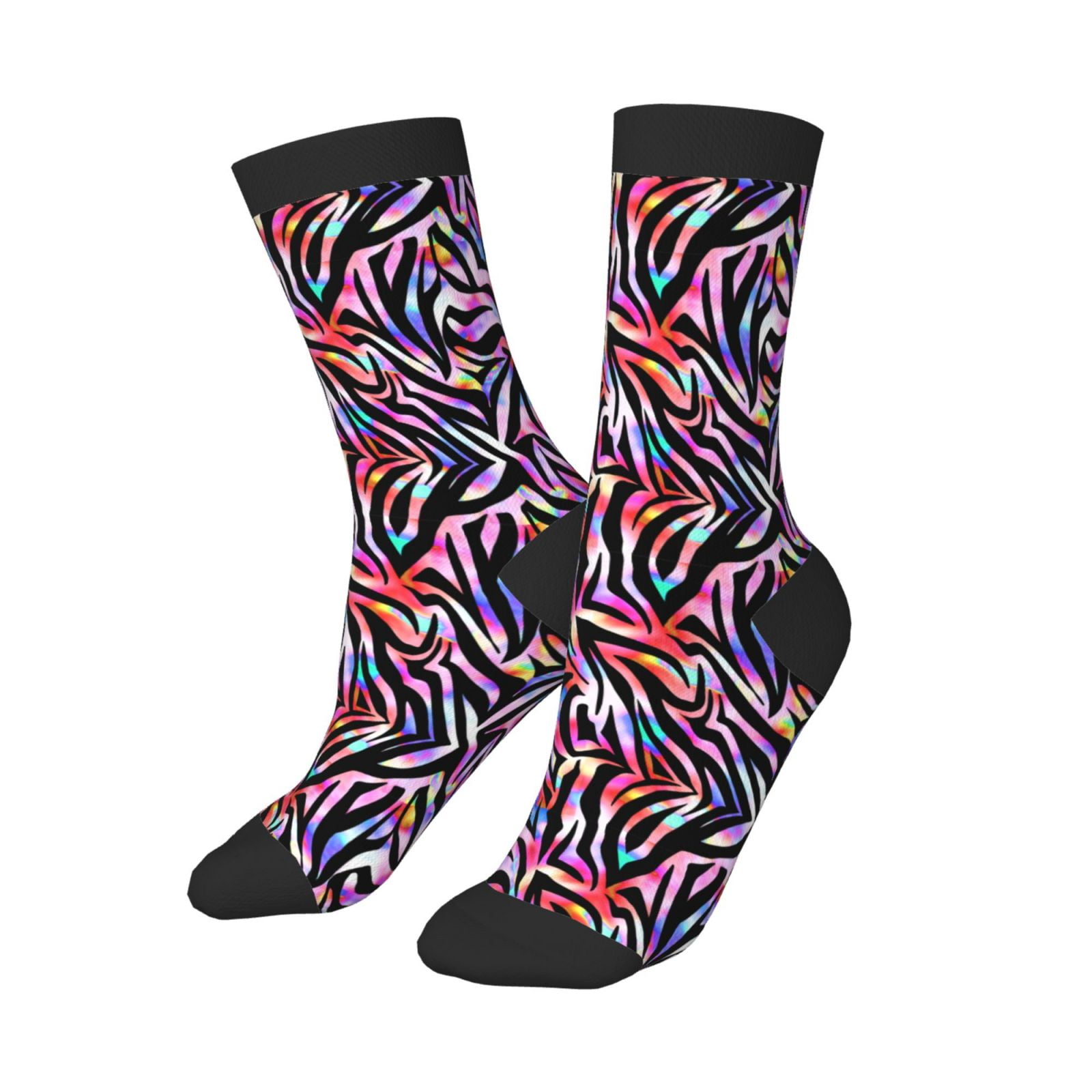 Boys Socks Girls Socks, Colorful bright zebra print Kids Calf long crew ...