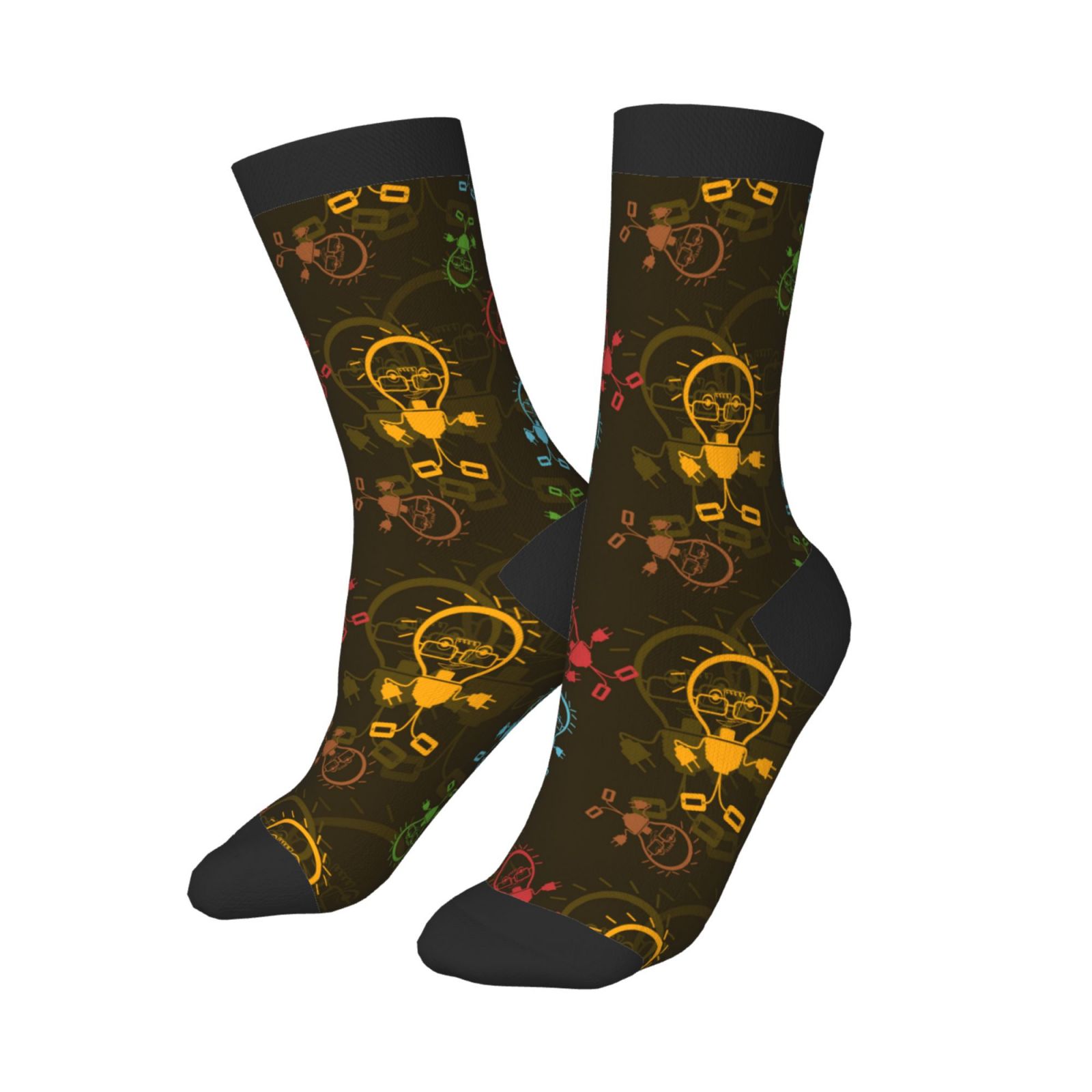 Boys Socks Girls Socks, Light Bulb funny print Kids Calf long crew ...