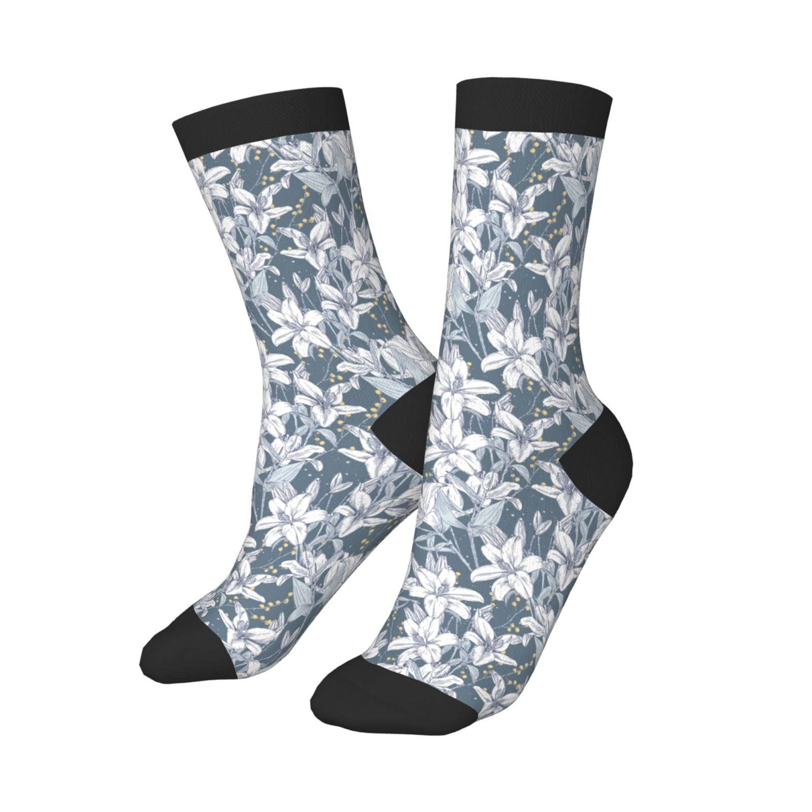 Boys Socks Girls Socks, Lilies Flowers Retro Kids Calf long crew socks ...