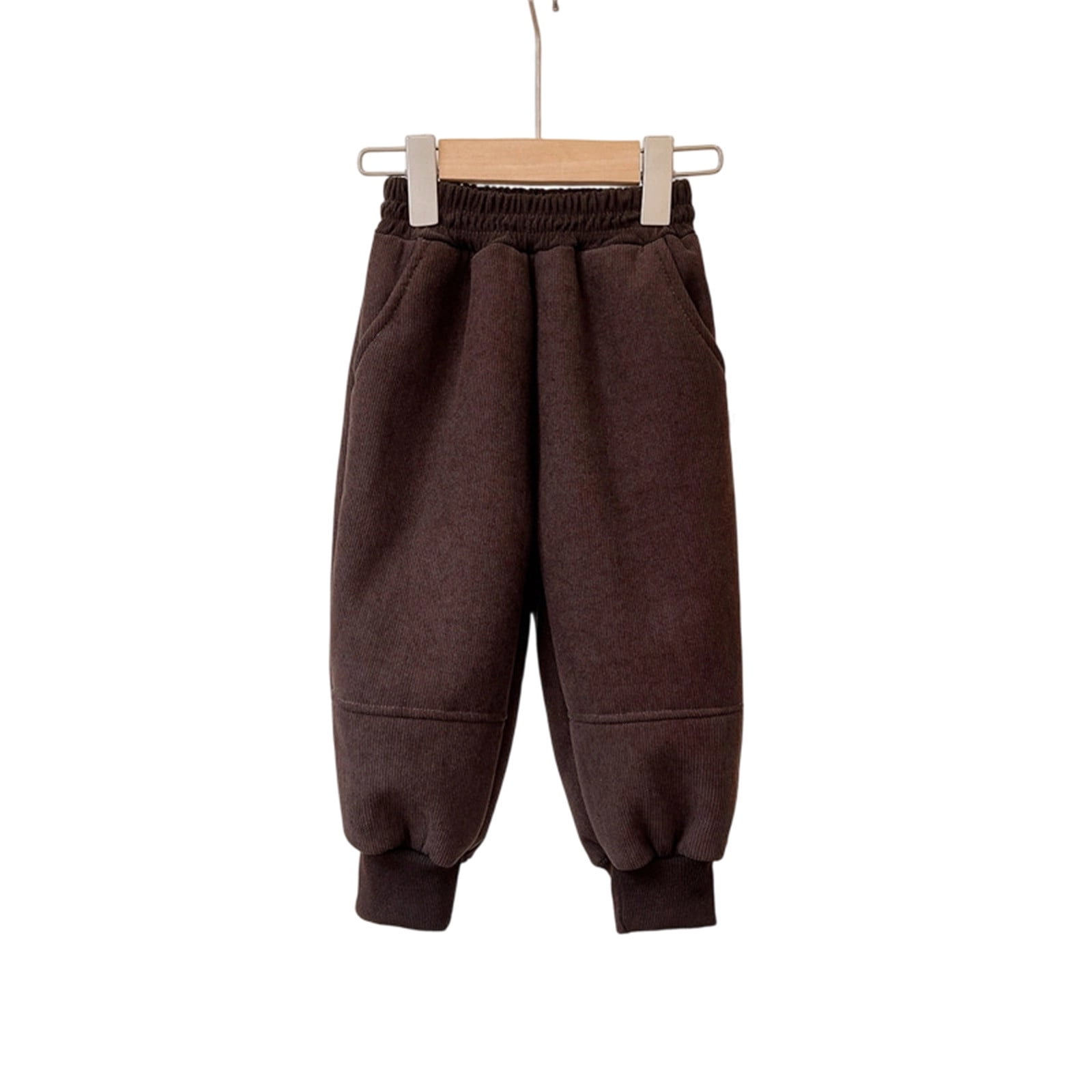 Boys Soft Jogger Pants Solid Color Comfortable Elastic Trousers Warm ...
