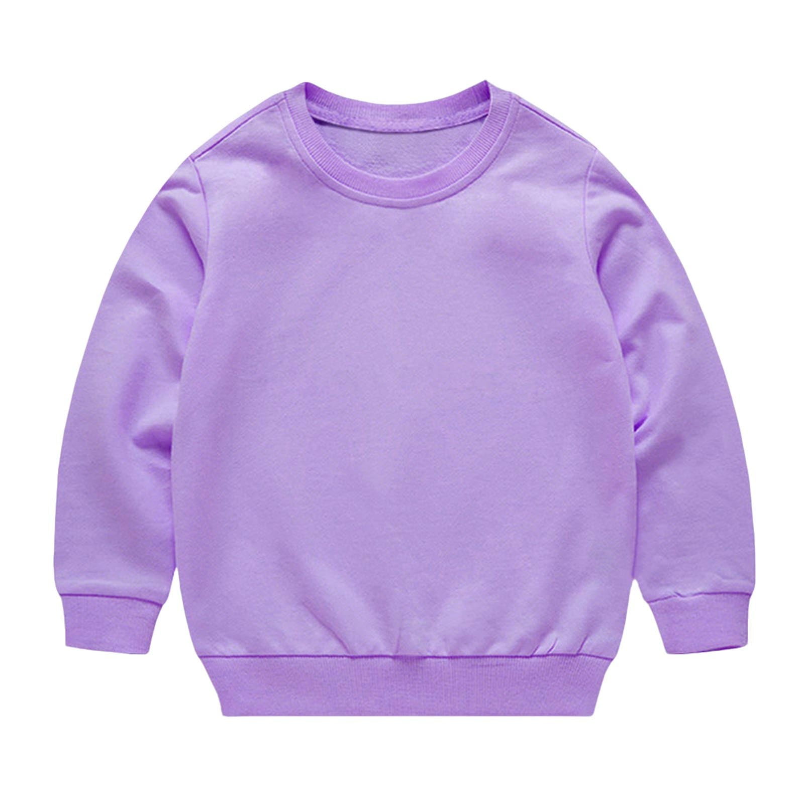 Boys Soft Oversized Sweatshirts Child Long Sleeve Solid Color T-Shirt ...