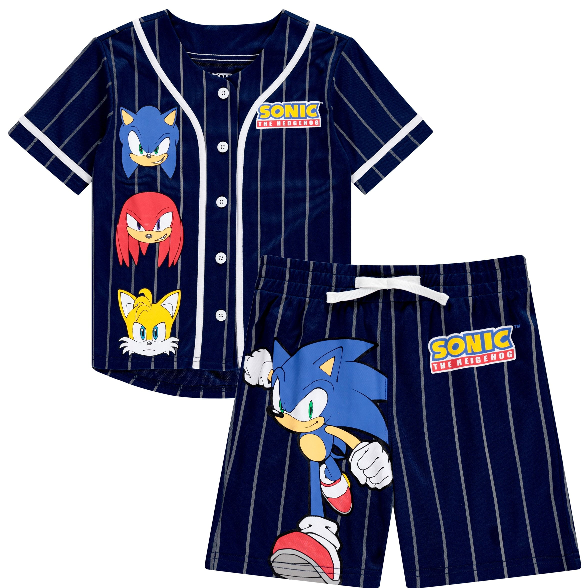 Boys Sonic The Hedgehog Baseball Jersey Shirt and Shorts Clothing Set ...