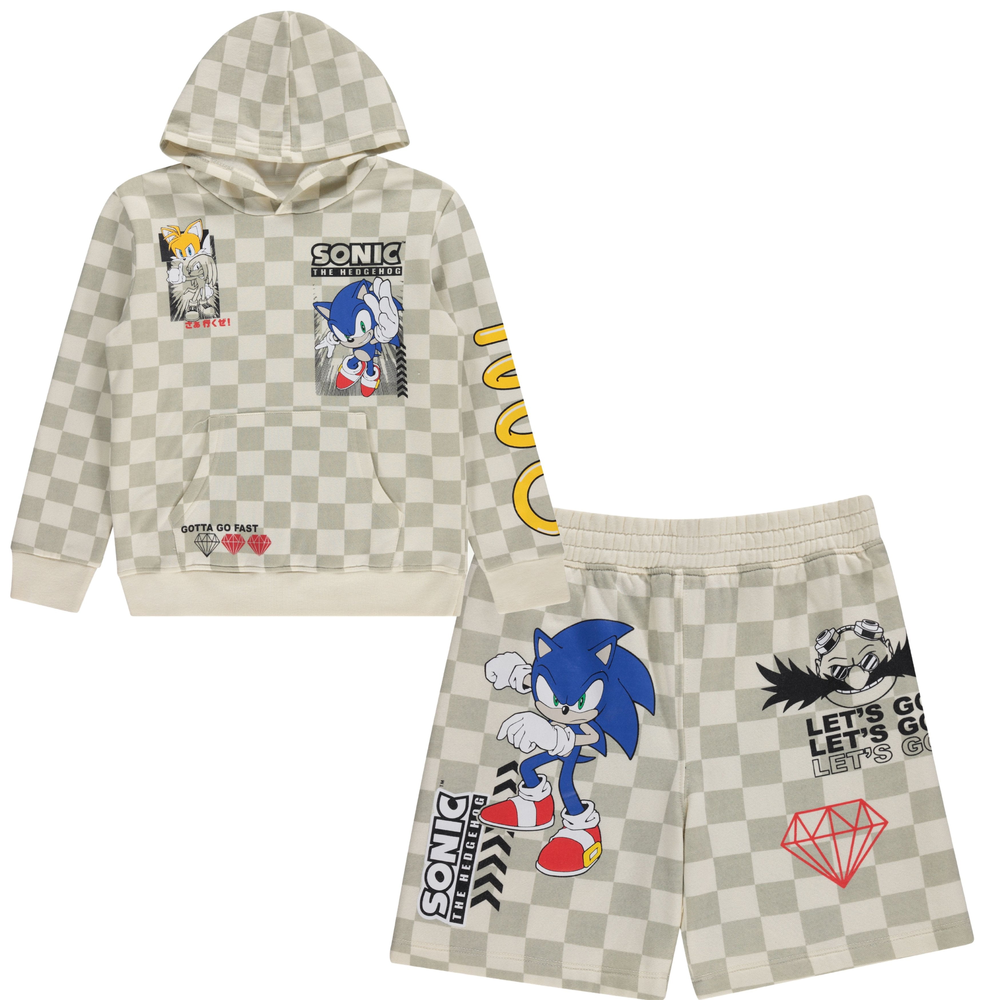 Boys Sonic The Hedgehog Hoodie and Shorts 2-Piece Set - Little and Big ...