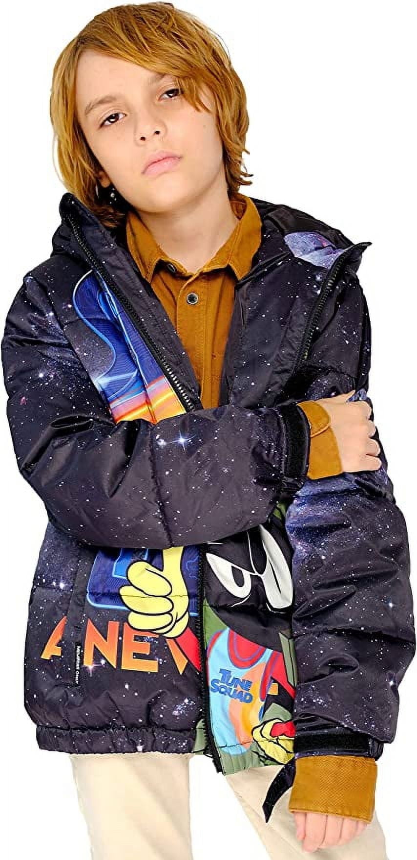 Boys Space Jam Puffer Jacket- Galaxy- 4 - Walmart.com