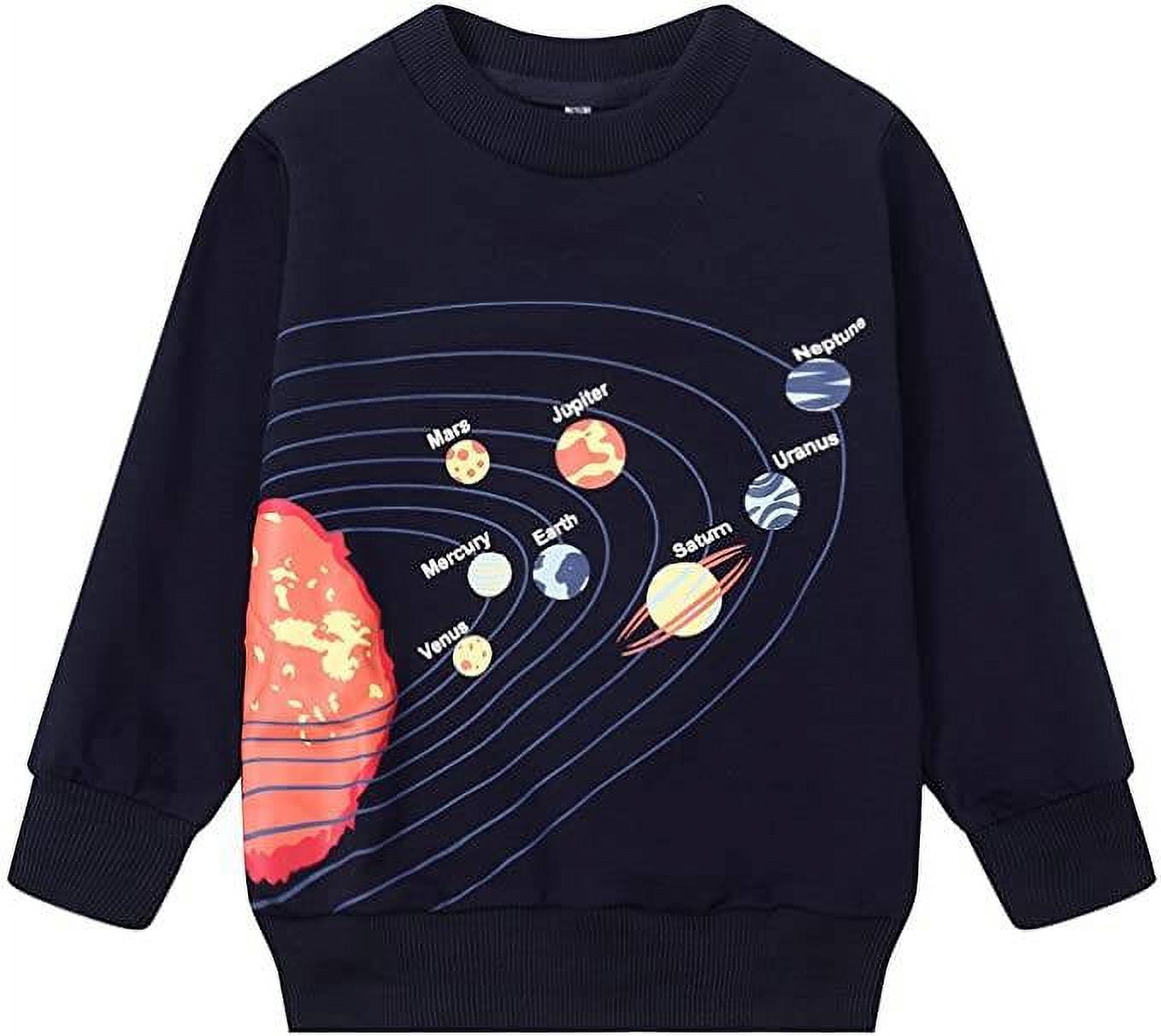 Boys Space Sweatshirts Toddler Boys Rocket Long Sleeve Cartoon Sport ...