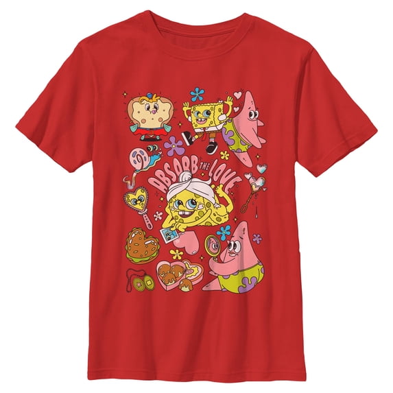Boys SpongeBob SquarePants Absorb the Love T Shirt - Walmart.com