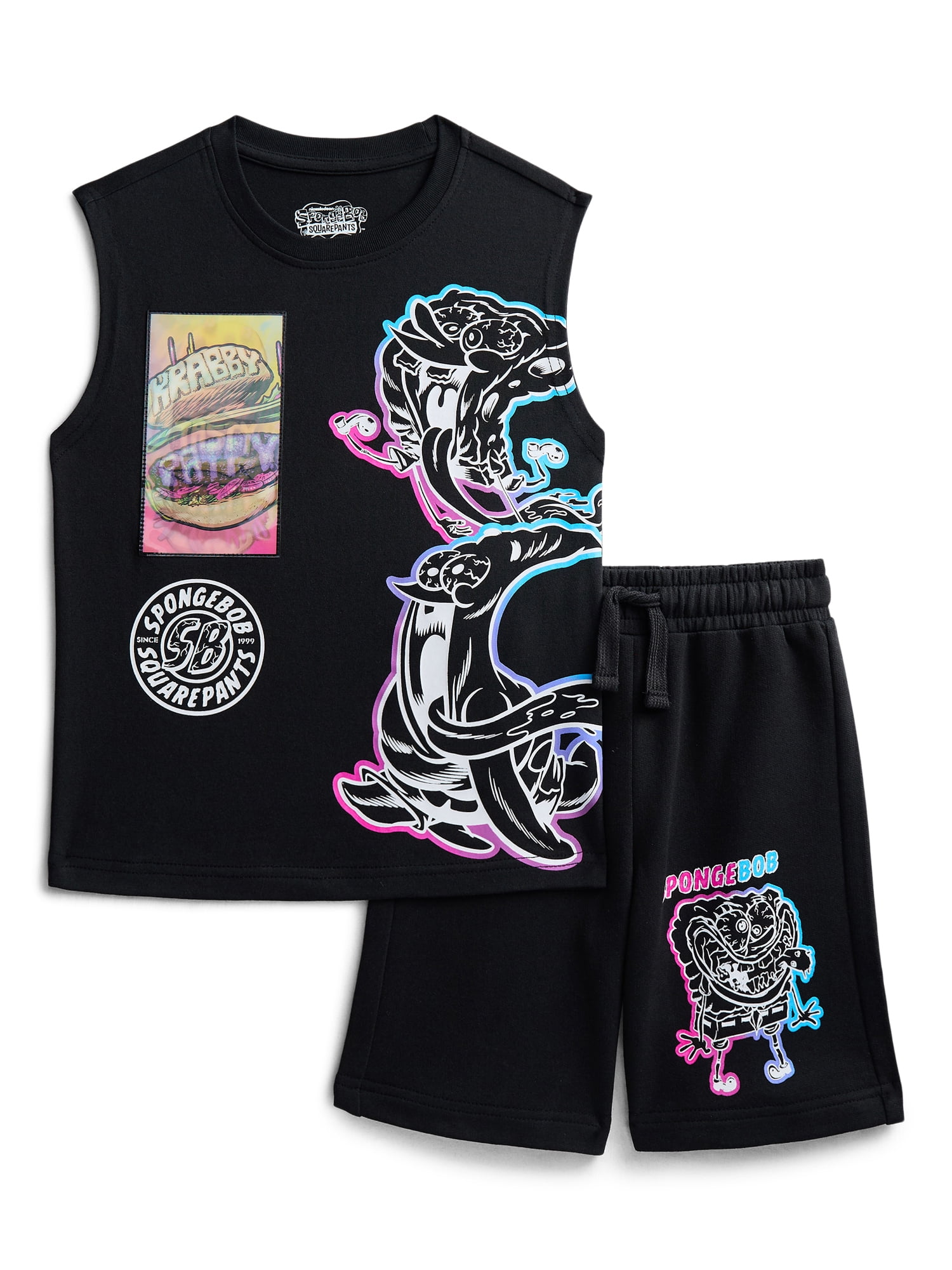 SpongeBob SquarePants Boys Lenticular Tank Top and Shorts Set, 2-Pack ...