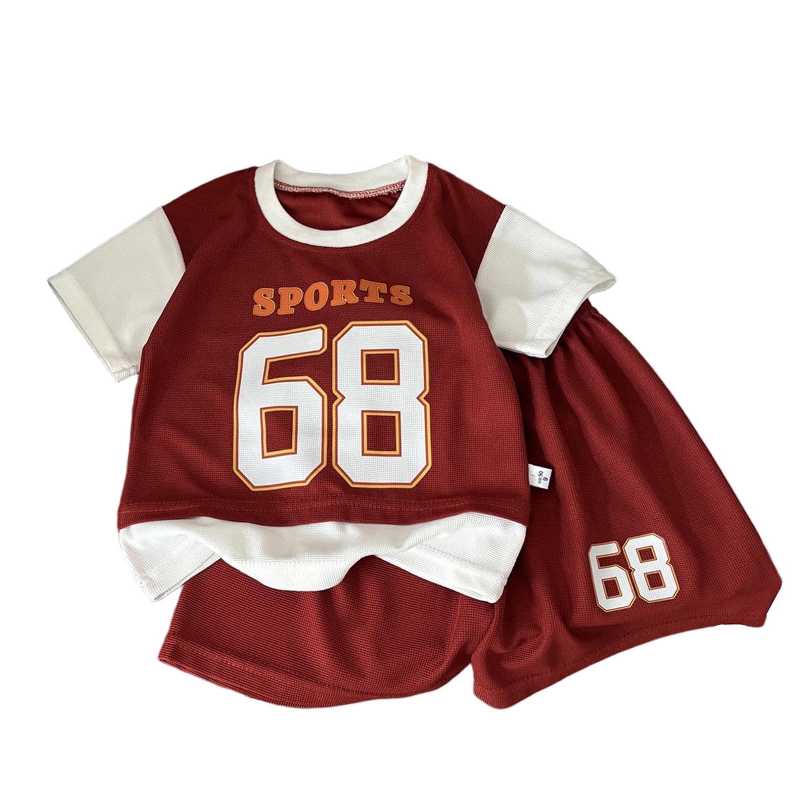 Boys Sports Outfit 2-Piece Set, Jersey Style Athletic Top & Shorts with ...