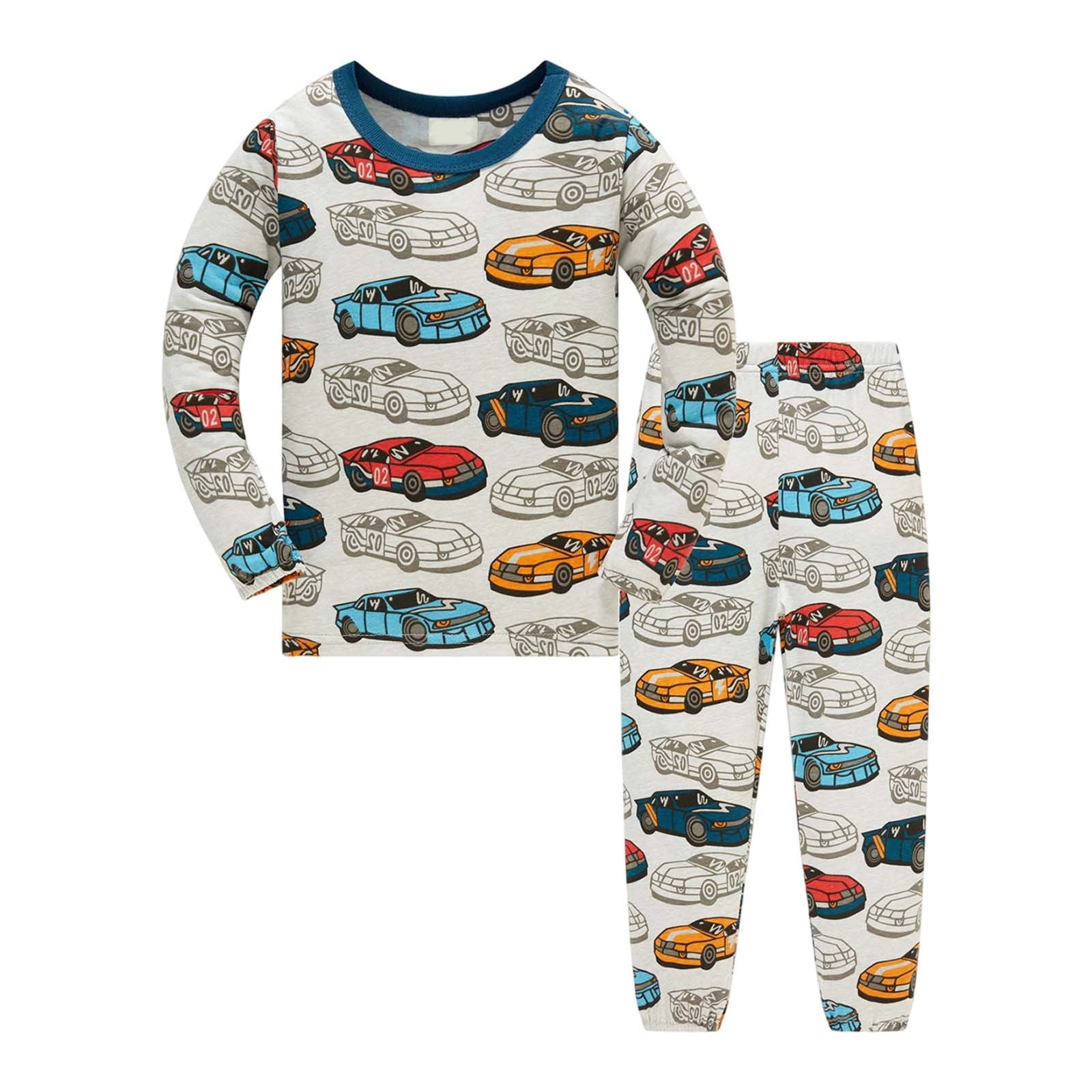 Boys Sporty Outfit Sets Cartoon Pajama Long Sleeve Long Pants Home ...