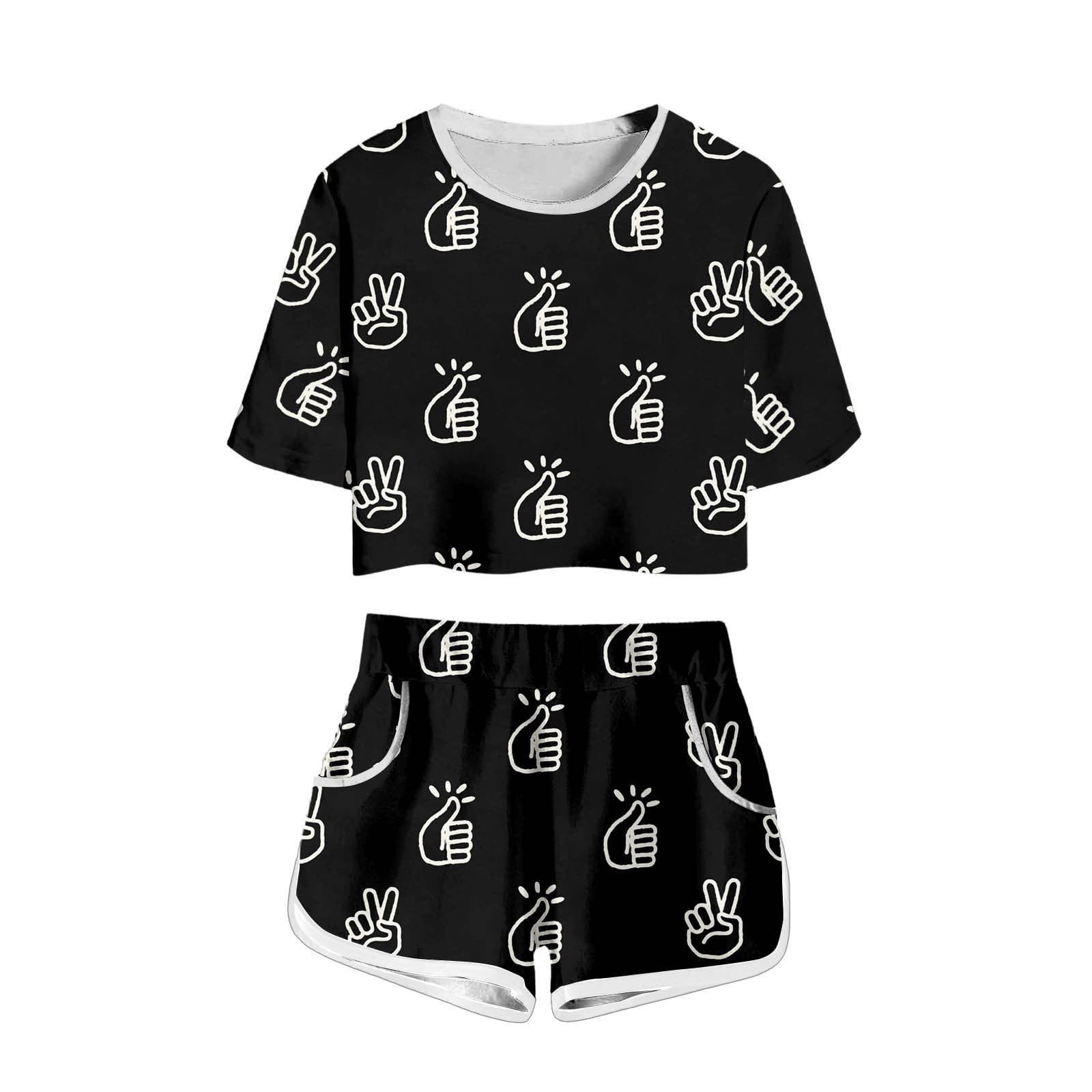 Boys Sporty Outfit Sets Short Sleeve Print Lightweight Cozy Boys ...