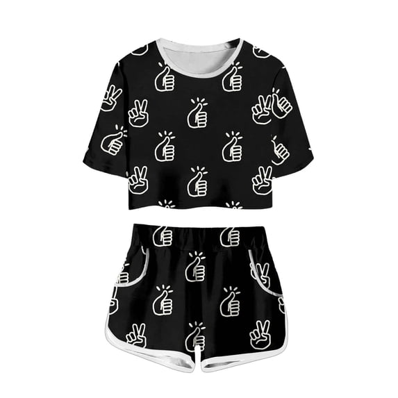 Boys Sporty Outfit Sets Short Sleeve Print Lightweight Cozy Boys ...