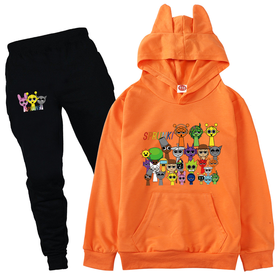 Boys Sprunki Sweatshirt Set Kids Sprunki Hoodie Pants Teen Sprunki Cat ...