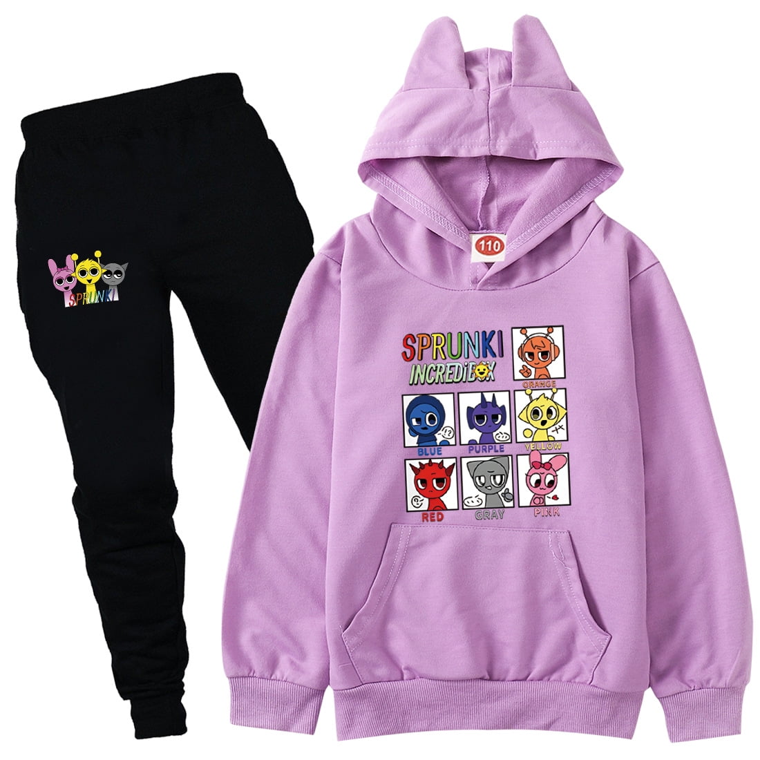 Boys Sprunki Sweatshirt Set Kids Sprunki Hoodie Pants Teen Sprunki Cat ...