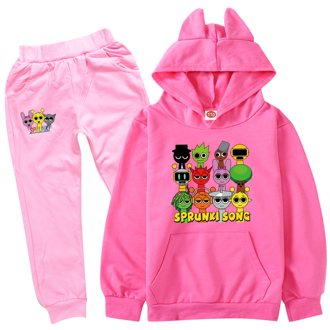 Boys Sprunki Sweatshirt Set Kids Sprunki Hoodie Pants Teen Sprunki Cat ...