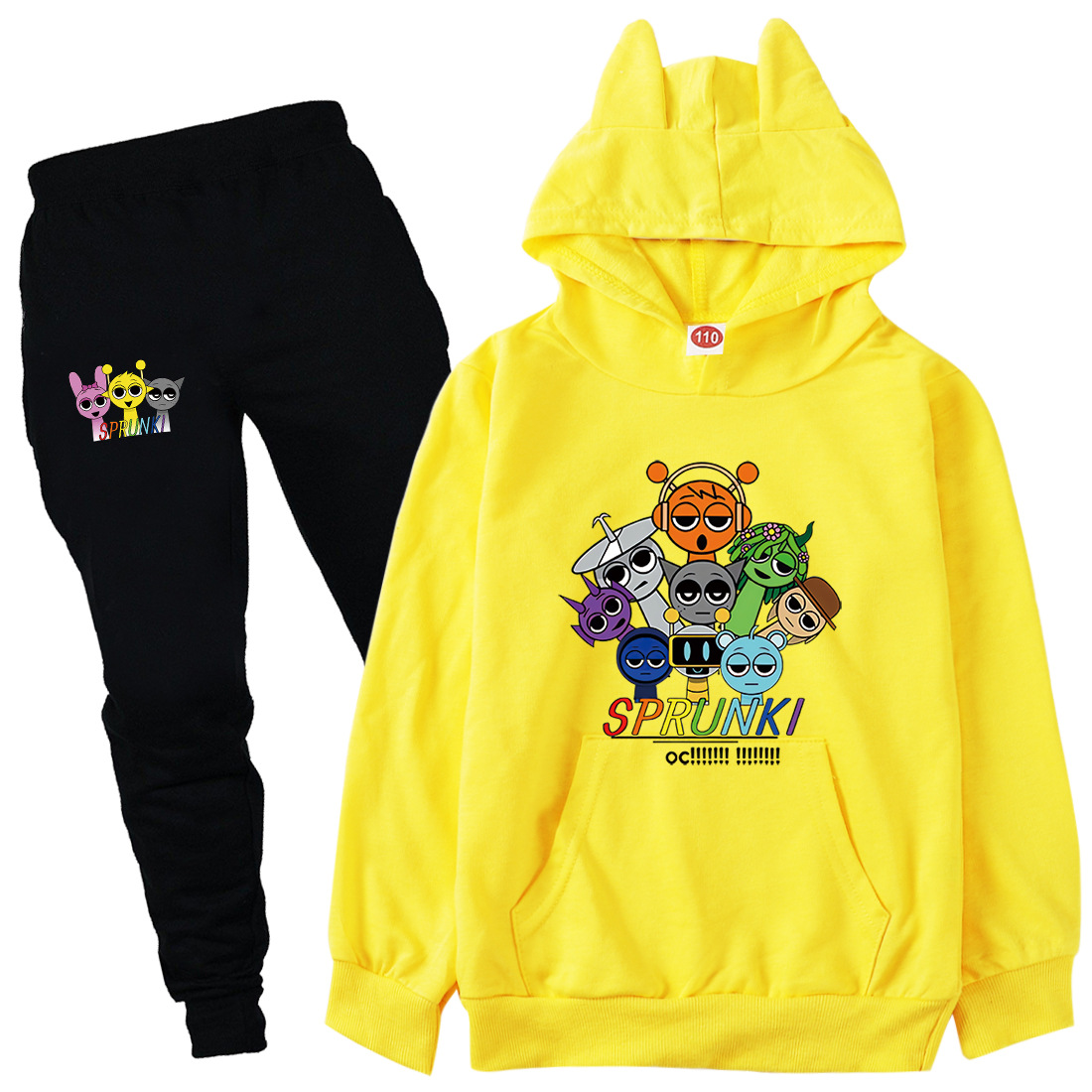 Boys Sprunki Sweatshirt Set Kids Sprunki Hoodie Pants Teen Sprunki Cat ...