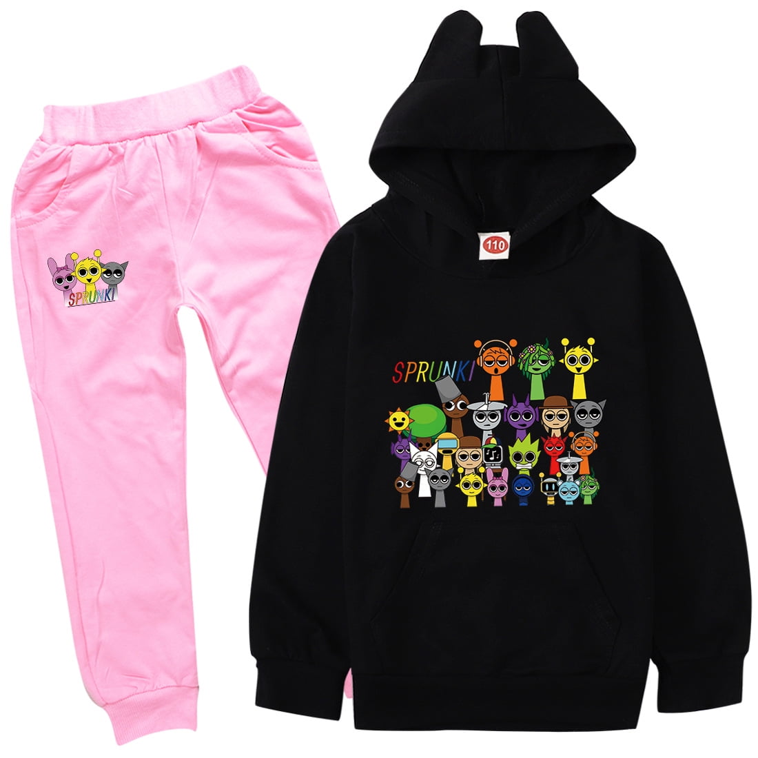Boys Sprunki Sweatshirt Set Kids Sprunki Hoodie Pants Teen Sprunki Cat ...