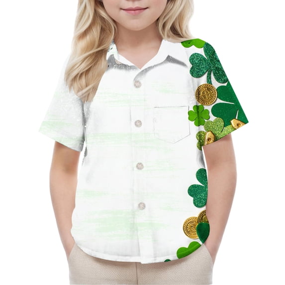 Boys' St Patrick's Day Shirt Short Sleeve Button Down with Glitter ...