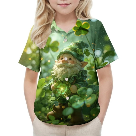 Boys St Patricks Day Shirt Short Sleeve Button Down Collared Top with ...