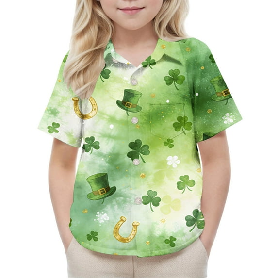 Boys St Patricks Day Shirt Short Sleeve Button Down Lucky Shamrock ...