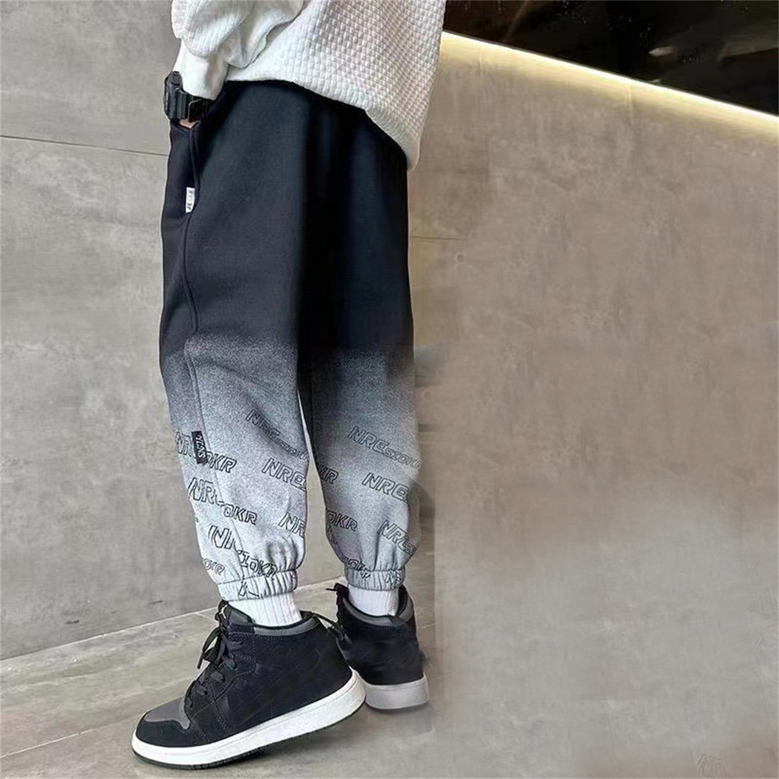 Boy's Cute Pants High Waist Floor Length Baggy High Elastic Waist ...
