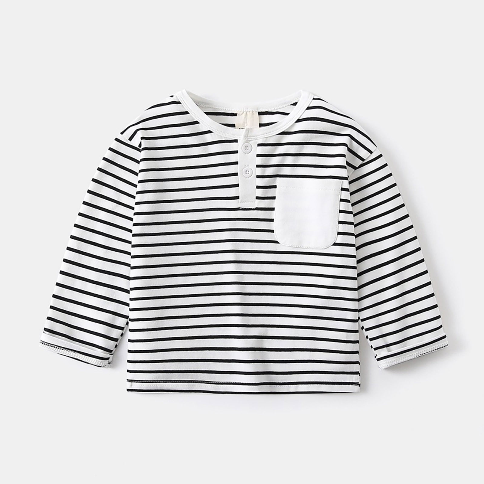 Boys Striped Long Sleeve Shirt Comfortable Casual Top Undershirt For ...