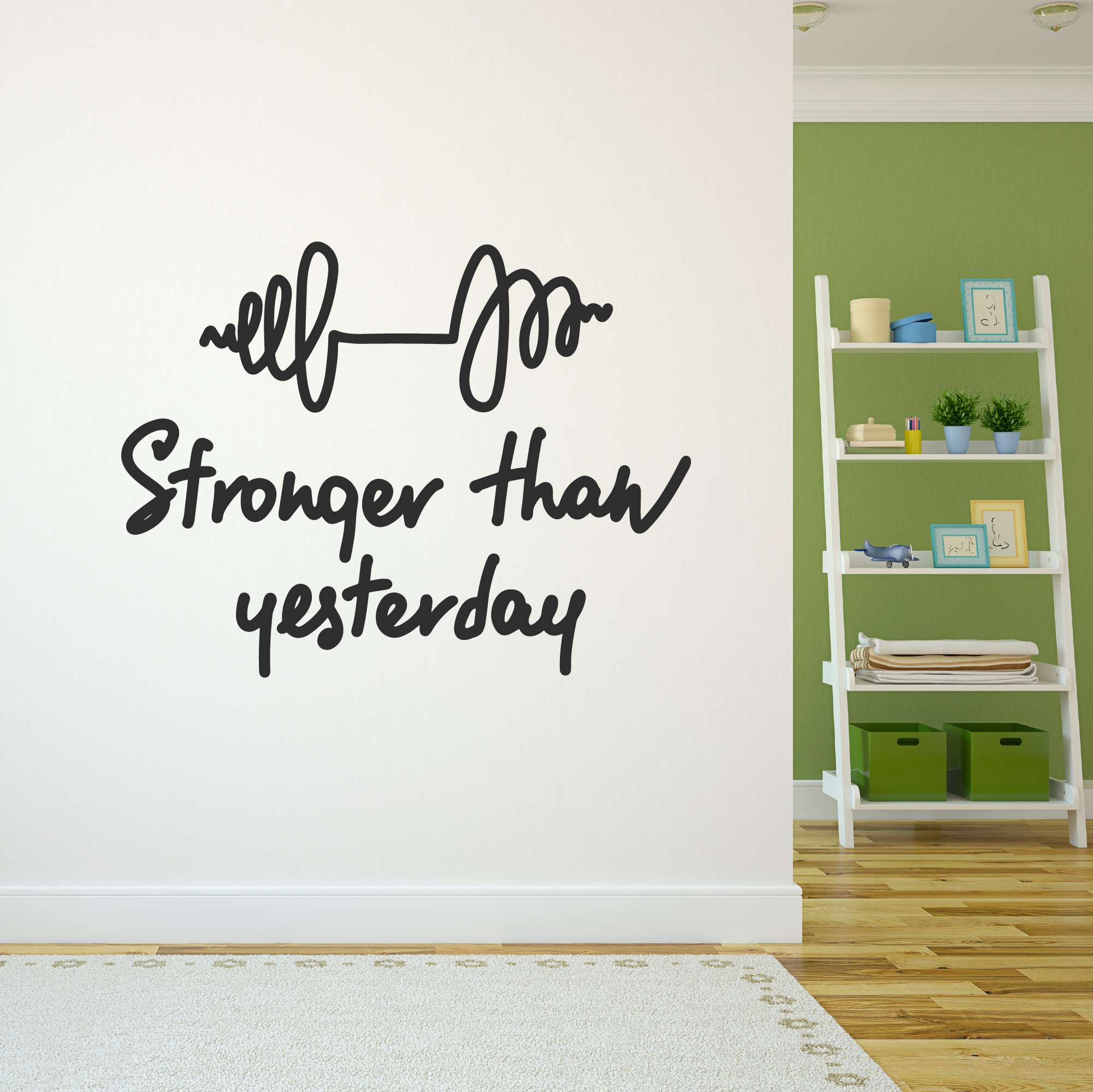 Boys Stronger than yesterday Active Quotes & Sayings Wall Decal ...
