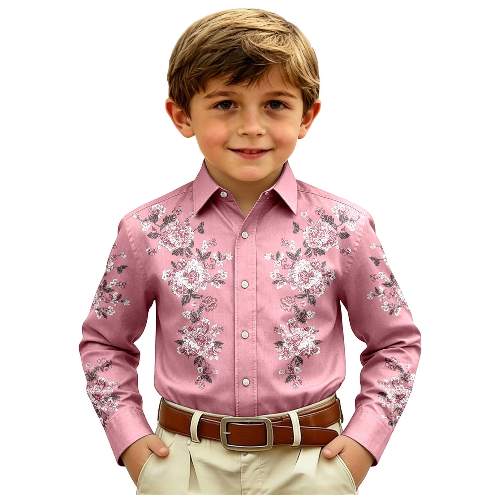 Boys Stylish Casual Printed Shirt Button Down Top for Everyday ...
