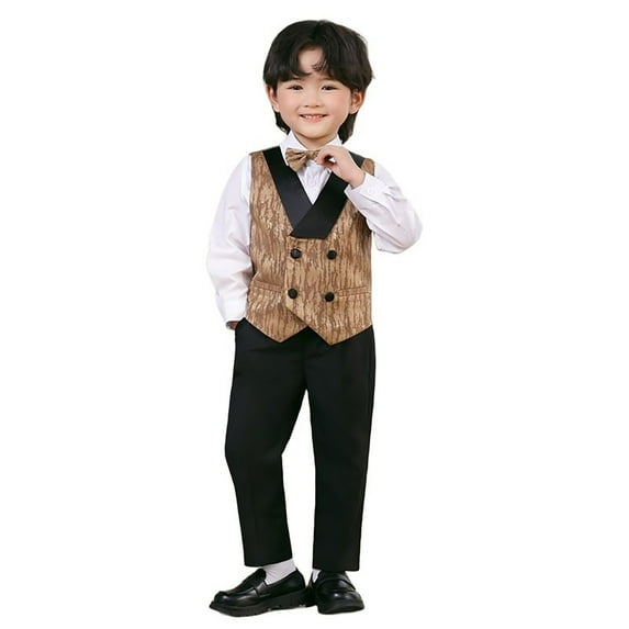 Boys Suit 3PCS Tuxedo Jacket Formal Wedding Ring Bearer Outfit ...