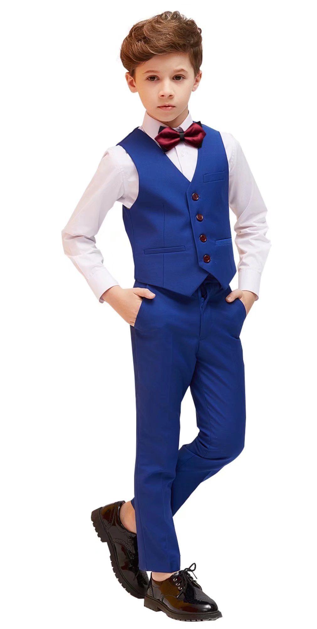 Boys Suit 4PC Baby Suits Wedding Party Vest Suit Set Little Gentleman ...