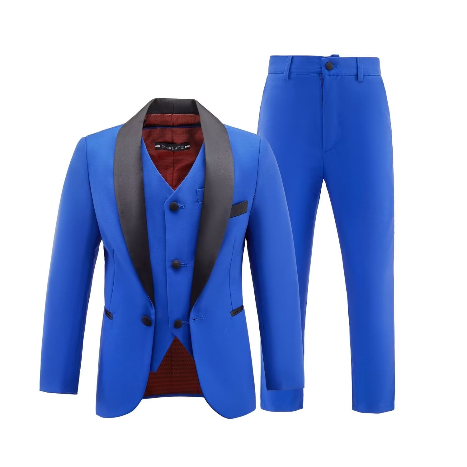 Visaccy Boys Formal Suit, Slim Fit 3 Piece Set, Blazer Waistcoat Pants ...