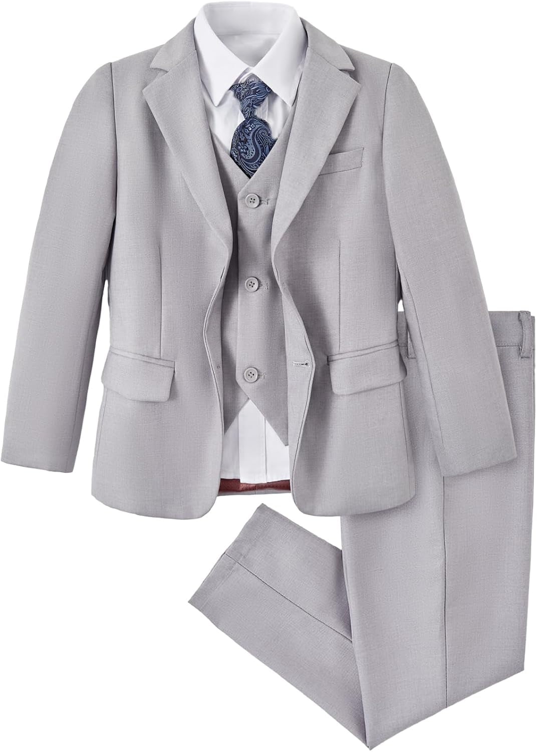 Boys Suit Slim Fit 5 Piece for Kids Toddler Suit Wedding Outfit for ...