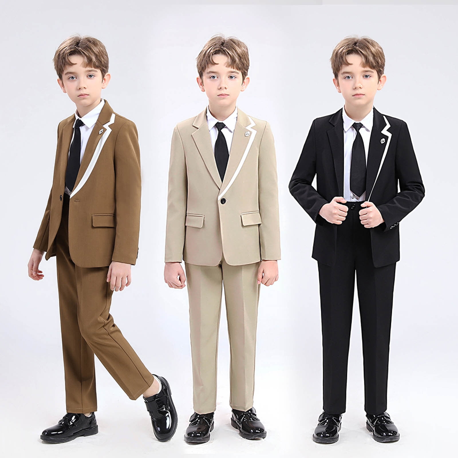 Boys Suit for Kids Wedding Outfit Boy formal Suits 6 Piece Slim Fit ...