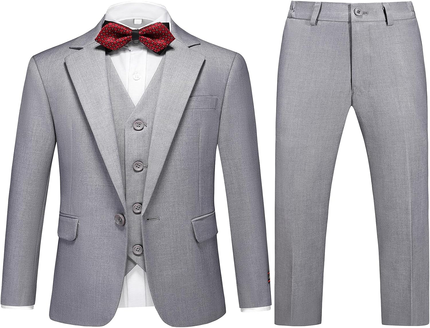 Boys Suits 3 Piece Slim Fit One Button Tuxedo Jacket Vest and Pant for ...