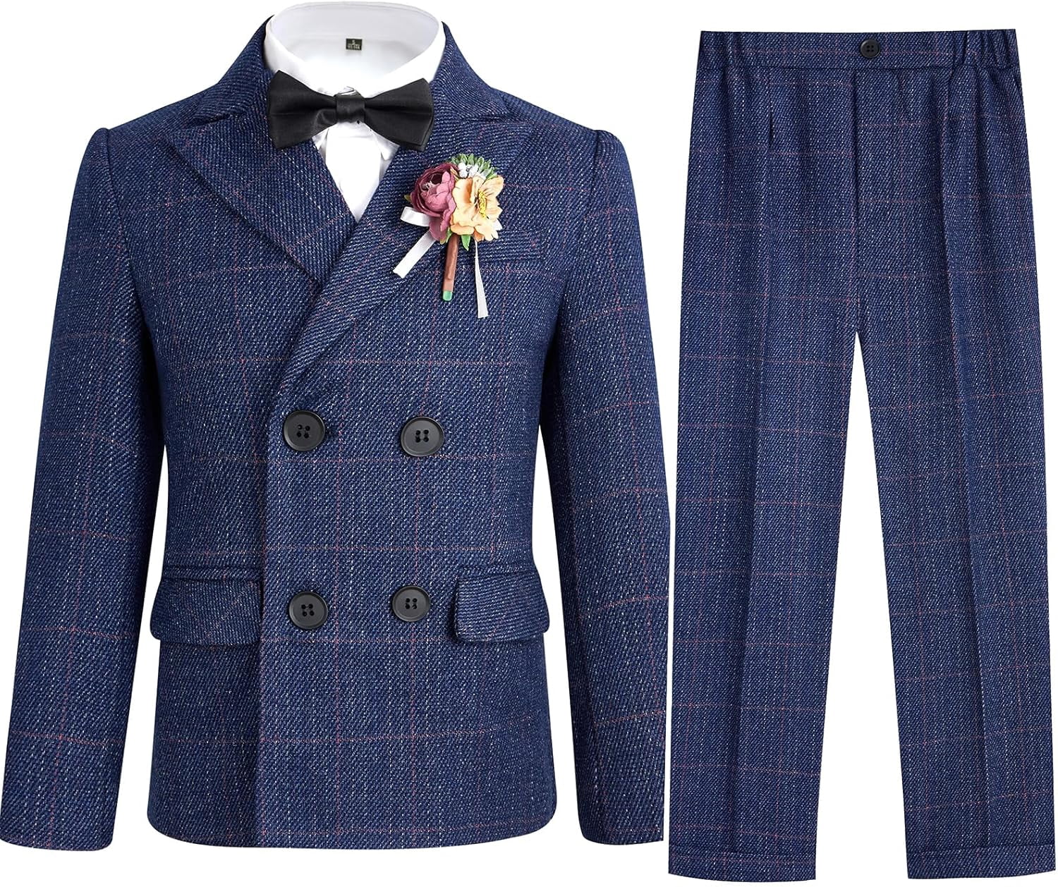 Boys Suits Toddler Tuxedo Double Breasted Formal Suit Set Kids Wedding ...